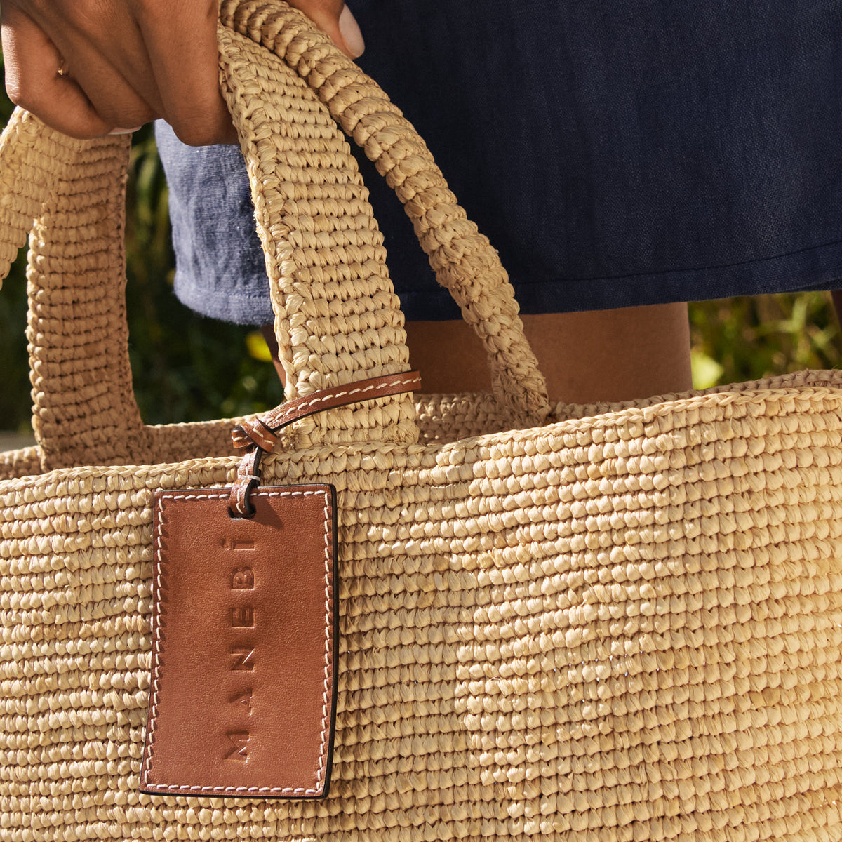 Manebi | Raffia New Sunset Bag Medium - Natural