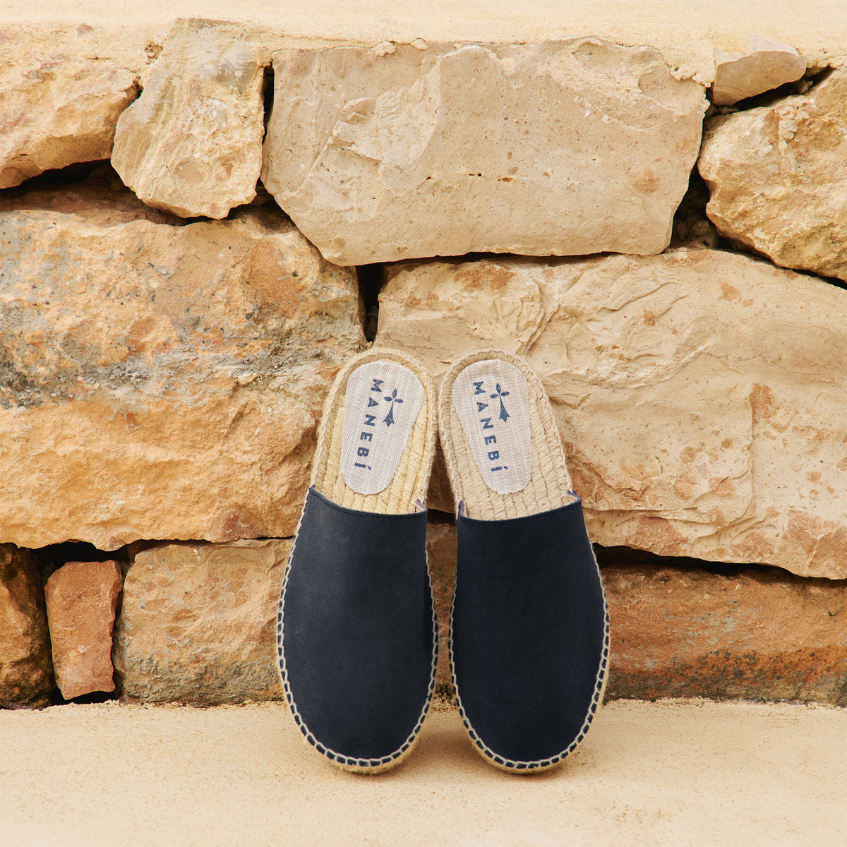 Blue Chunky Mules Women | Suede | Manebí