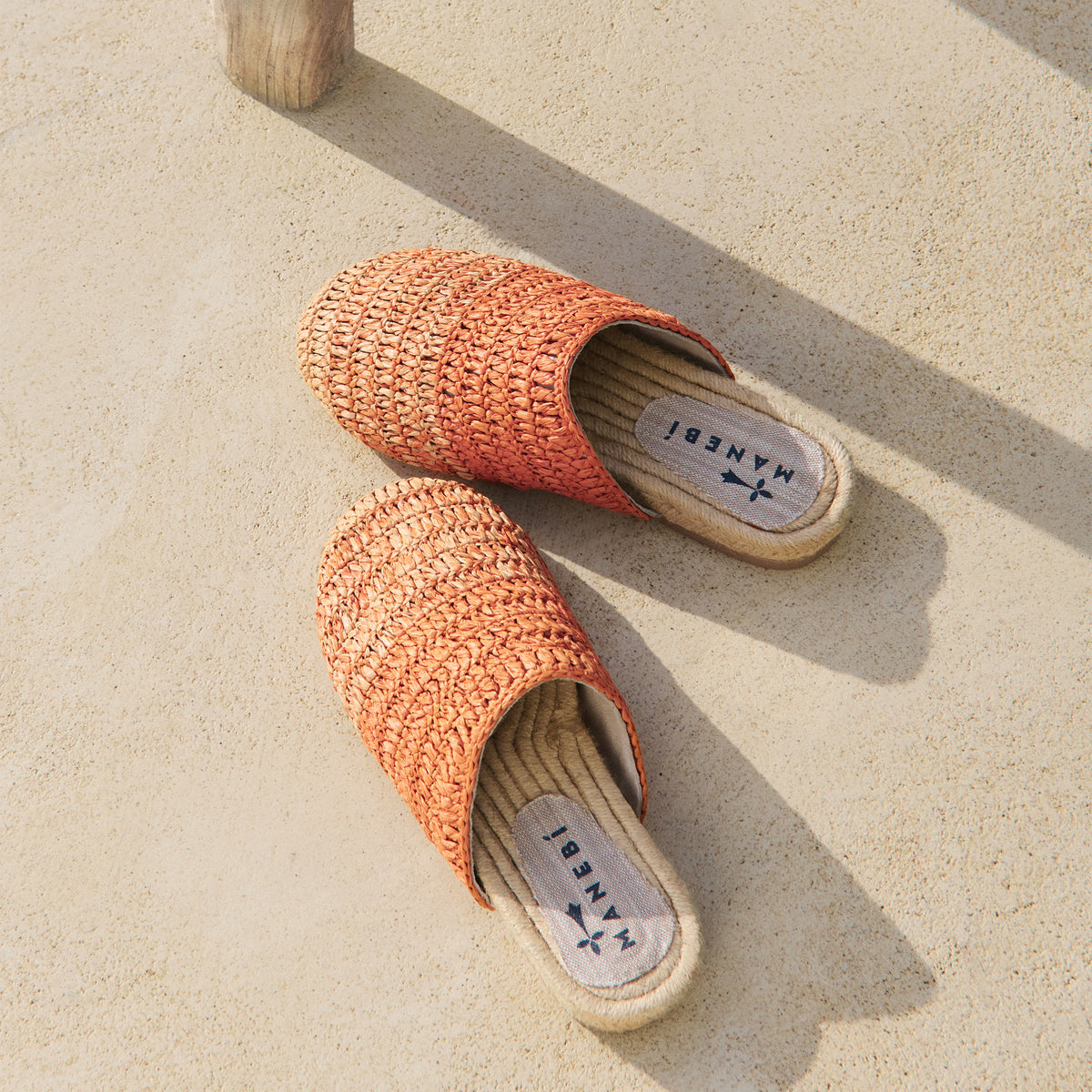 Manebí | Raffia Crochet Jute Clog Mules - Terracotta Degradè
