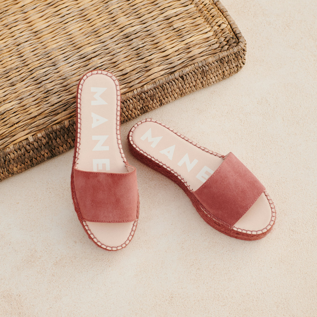 Manebí | Suede Double Sole Slides-Terracotta On Tone