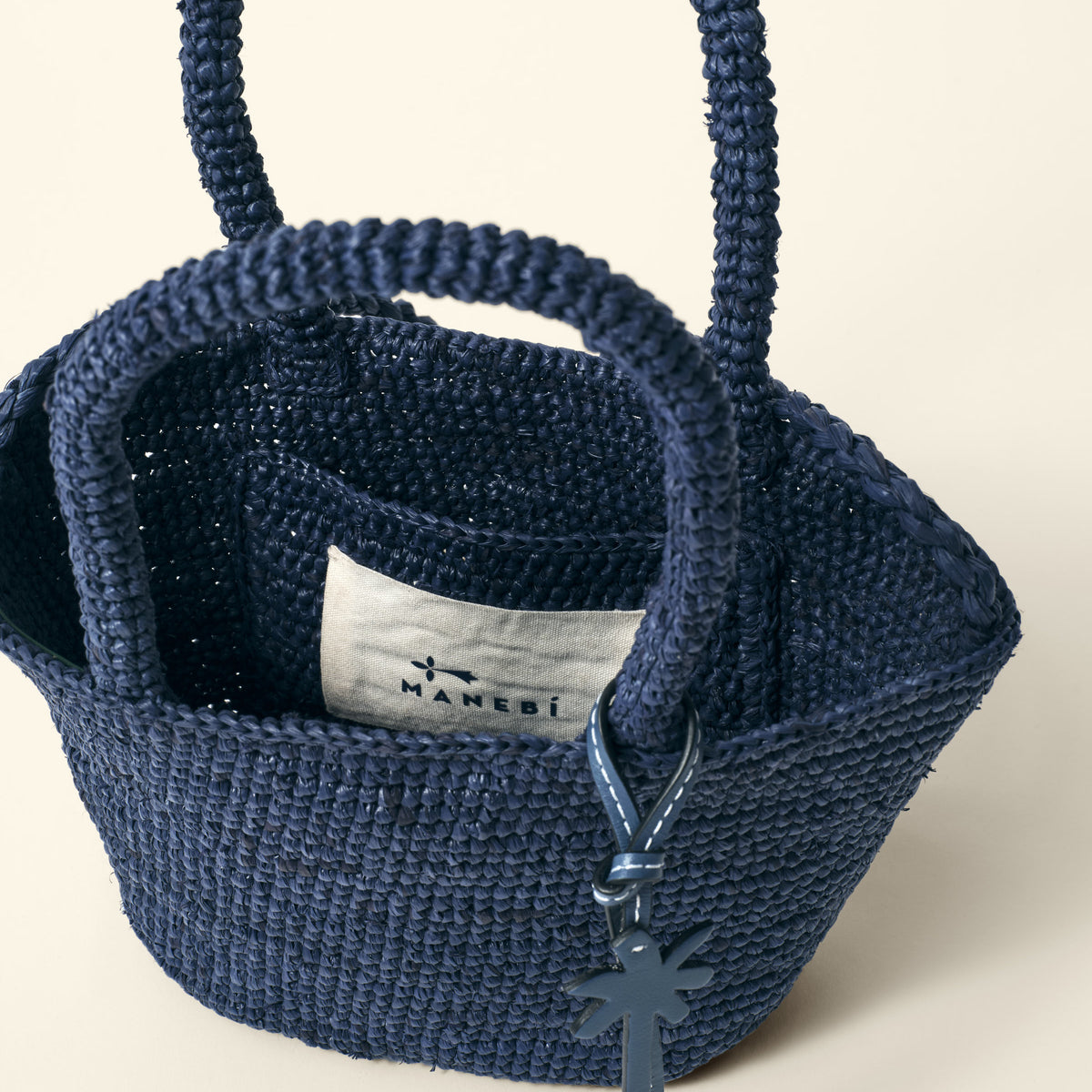 Manebi | Raffia Panier Mini - Vintage Navy