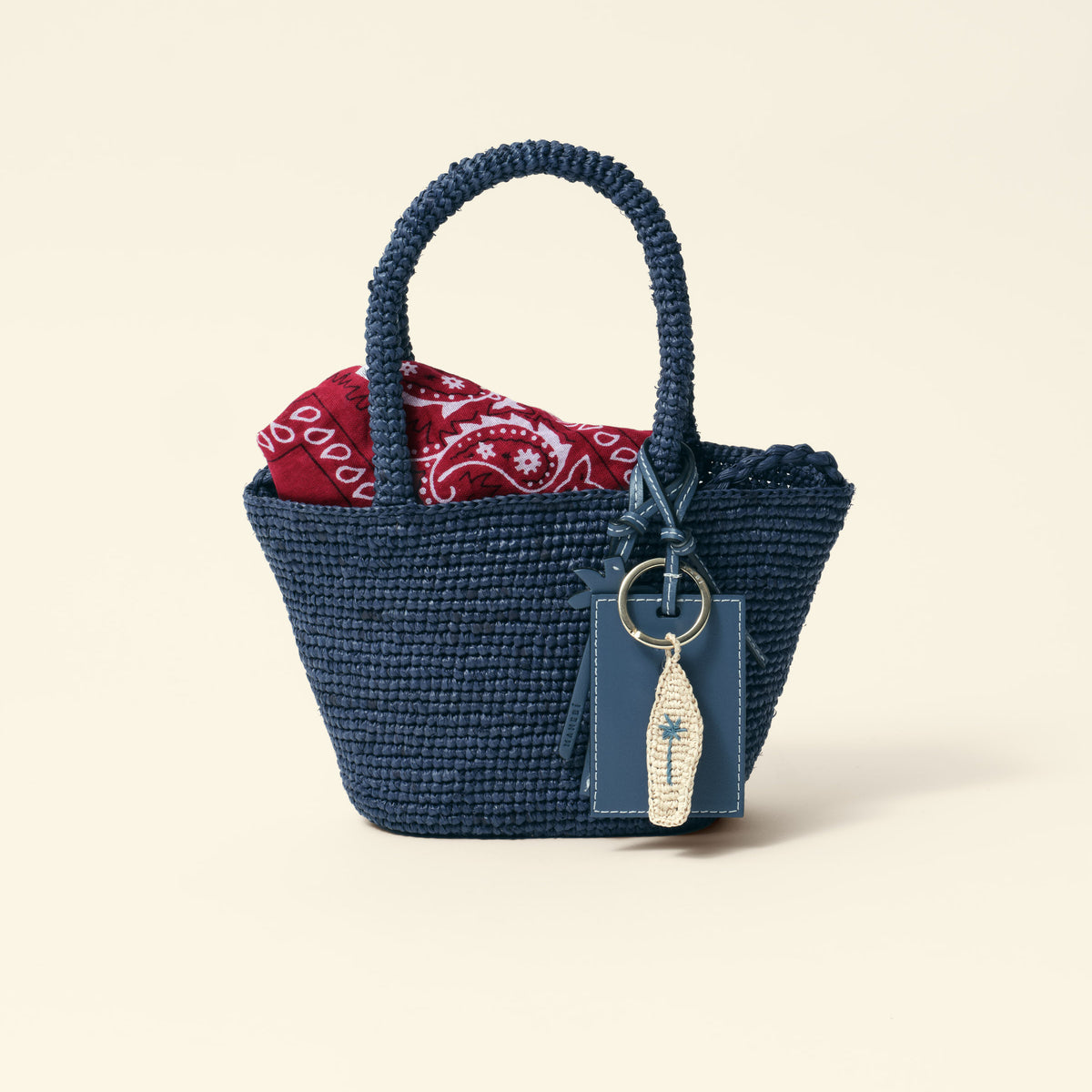 Manebi | Raffia Panier Mini - Vintage Navy